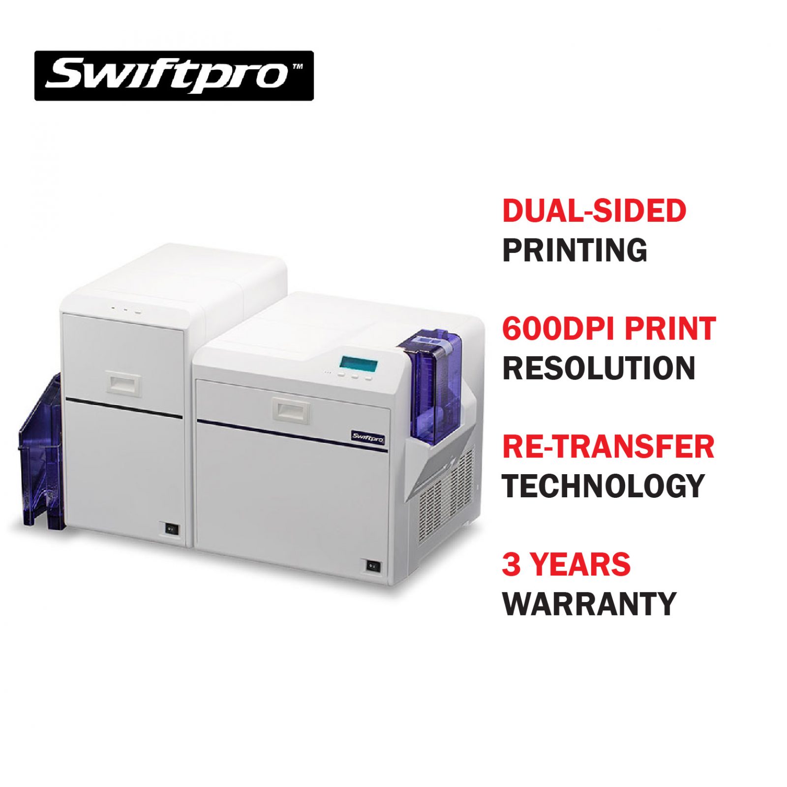 Swiftpro K60 Dual Sided Retransfer Card Printer – Barcode.com.my